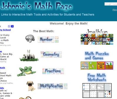JMP Johnnie's Math Page The Best Math for Kids and their Teachers